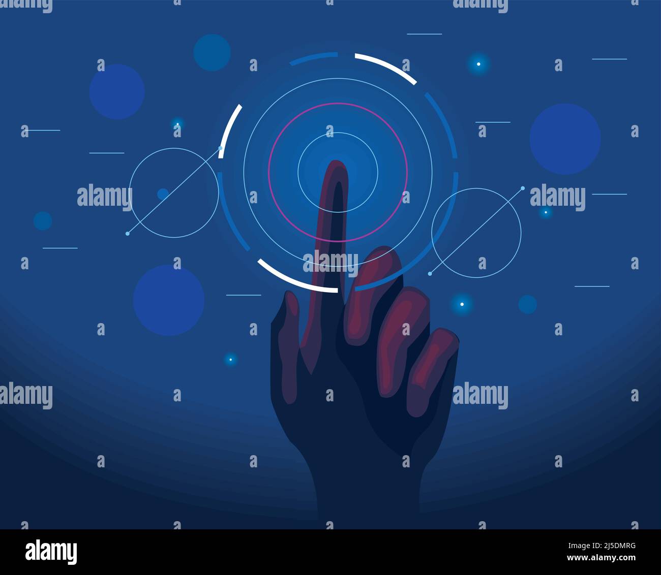 hand human touching tech Stock Vector Image & Art - Alamy