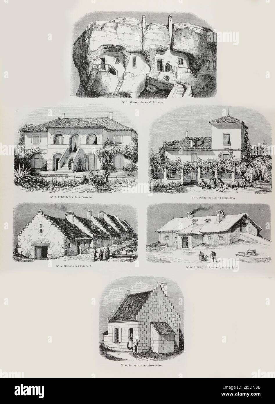 Eng translation : " Type of houses of the regions of France ...