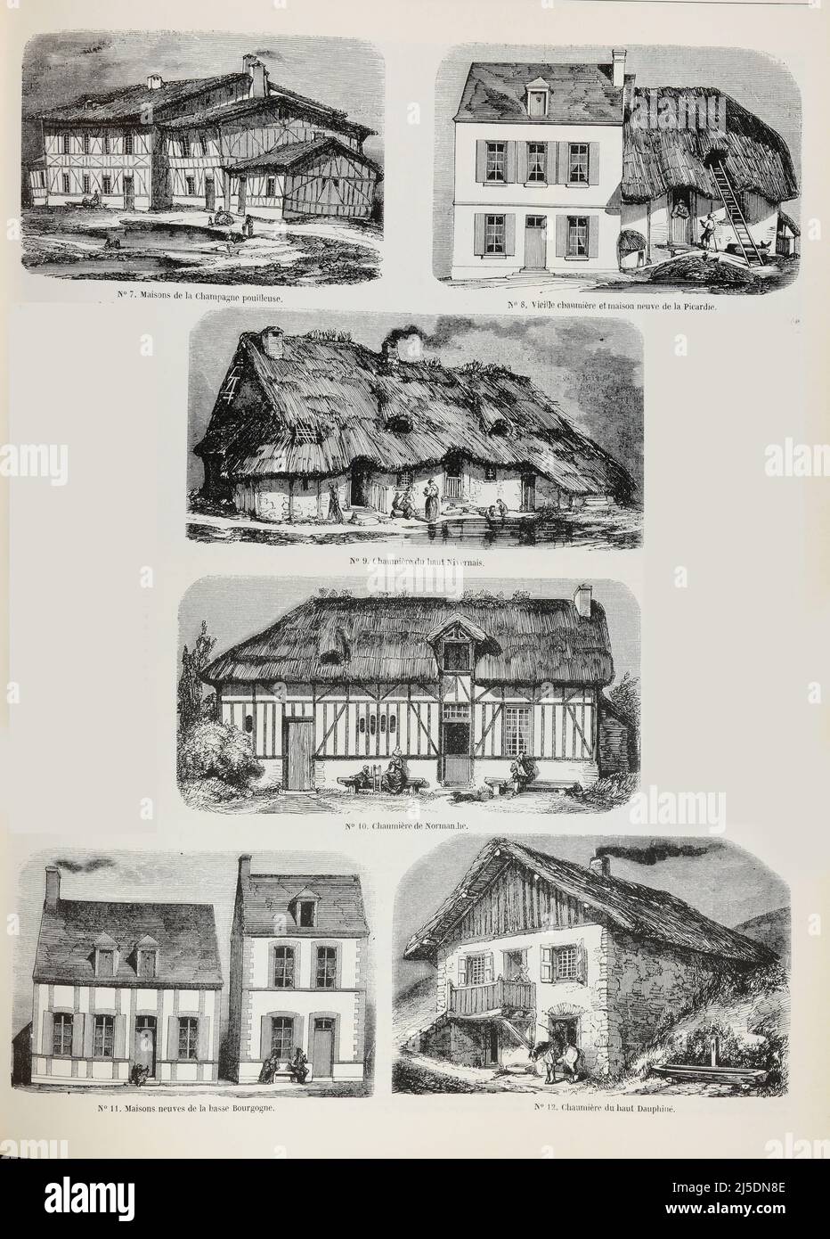 Eng translation : " Type of houses of the regions of France ...