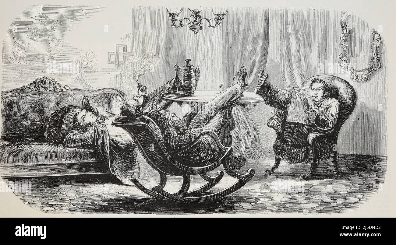 Eng translation : " Sunday rest: in a Rocking Chair " - Original in ...