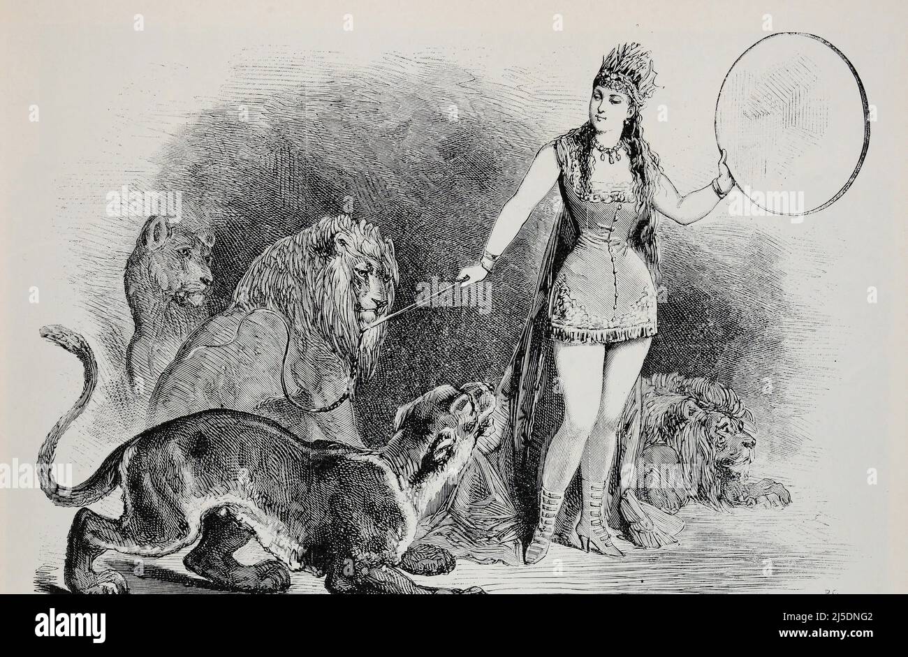 Eng translation : " Miss NOUMA HAWA AND HER LIONS AT THE CIRQUE D'HIVER ...