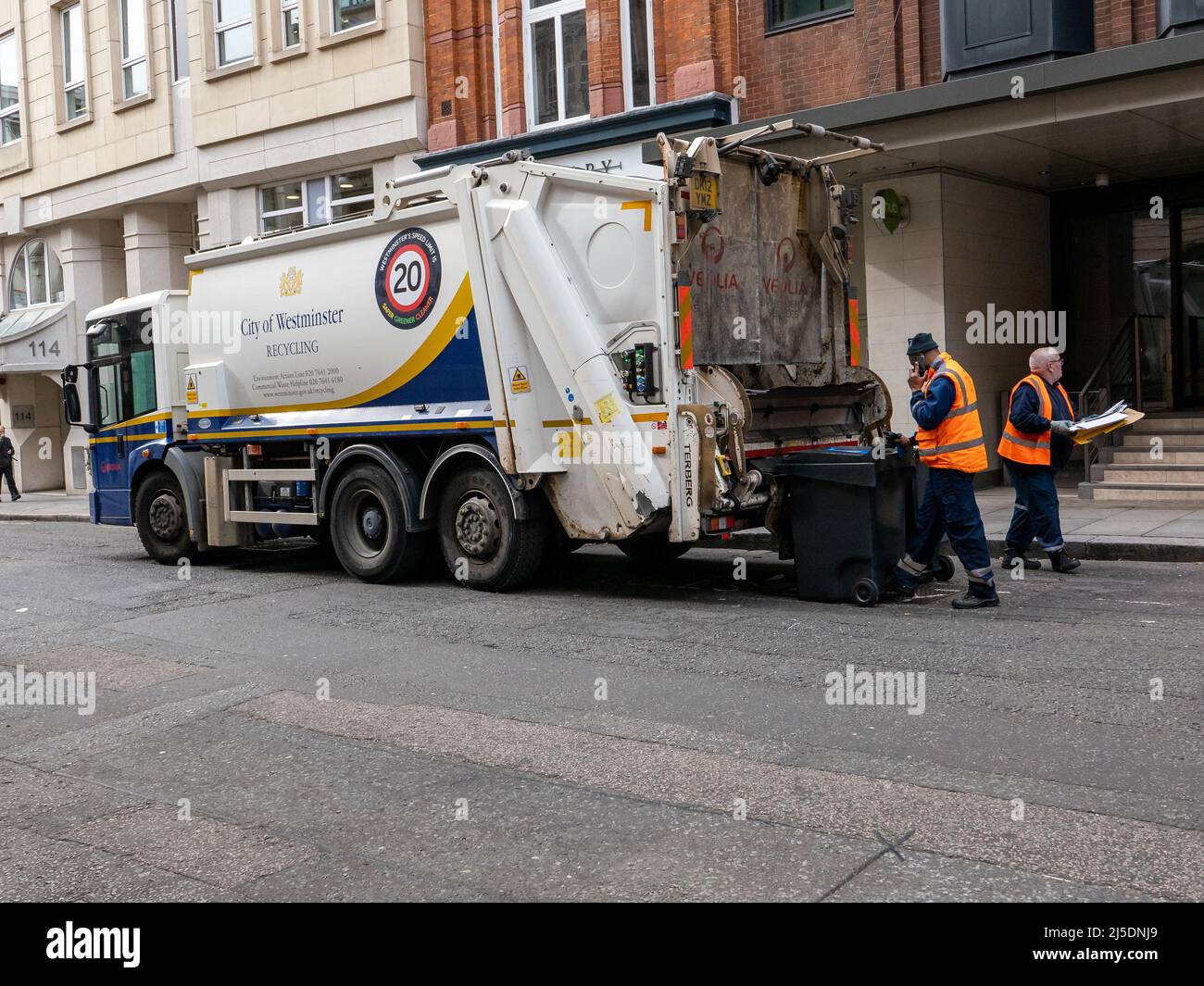 London, UK-11.10.21: A City of Westminster Veolia refuse lorry in ...