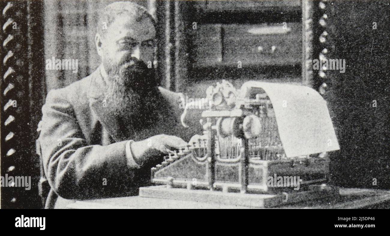 Eng translation : " Mr. Tristan Bernard at his typewriter " - Original ...