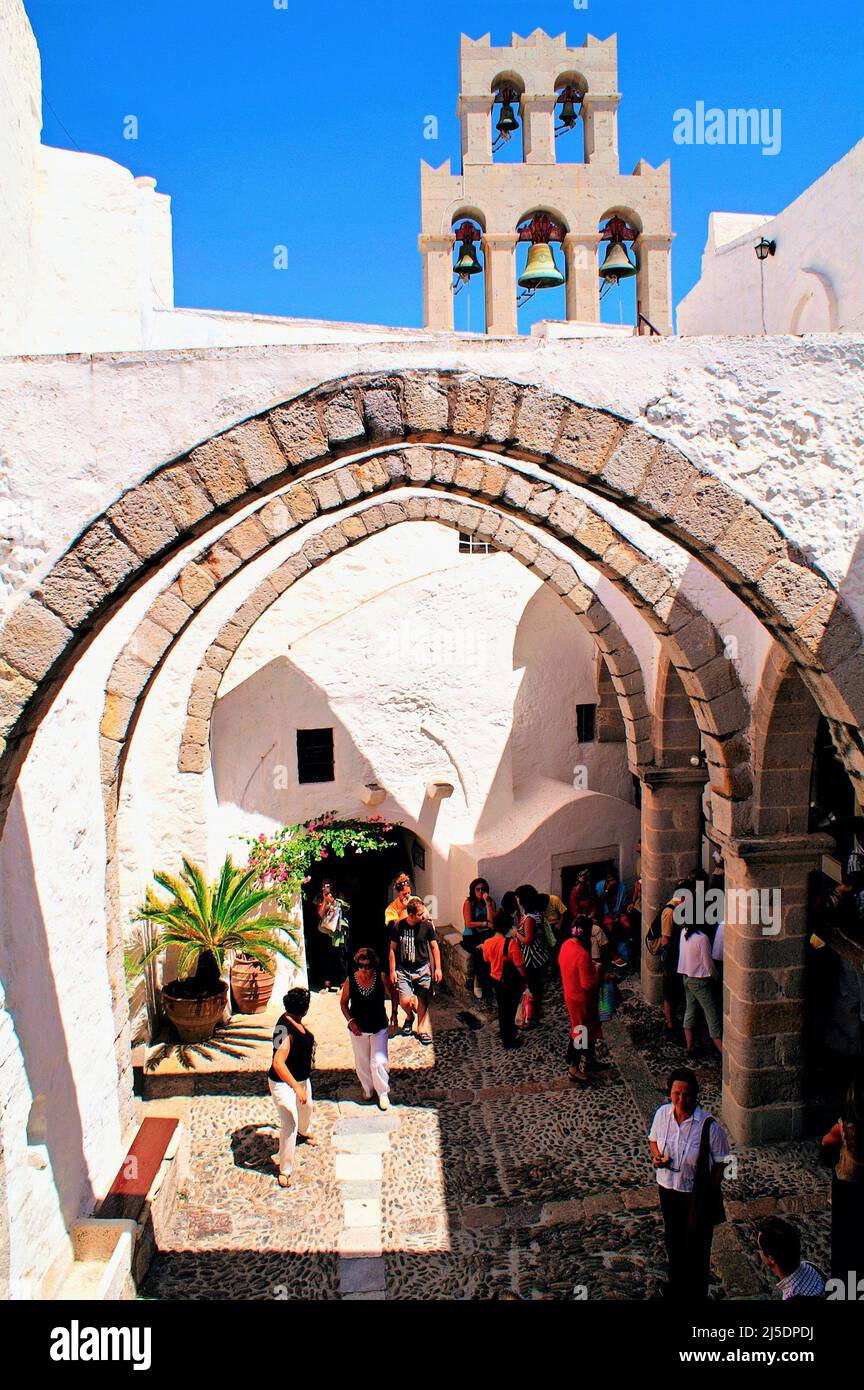 Greece, Patmos island, the monastery of St. John the Theologian, August ...