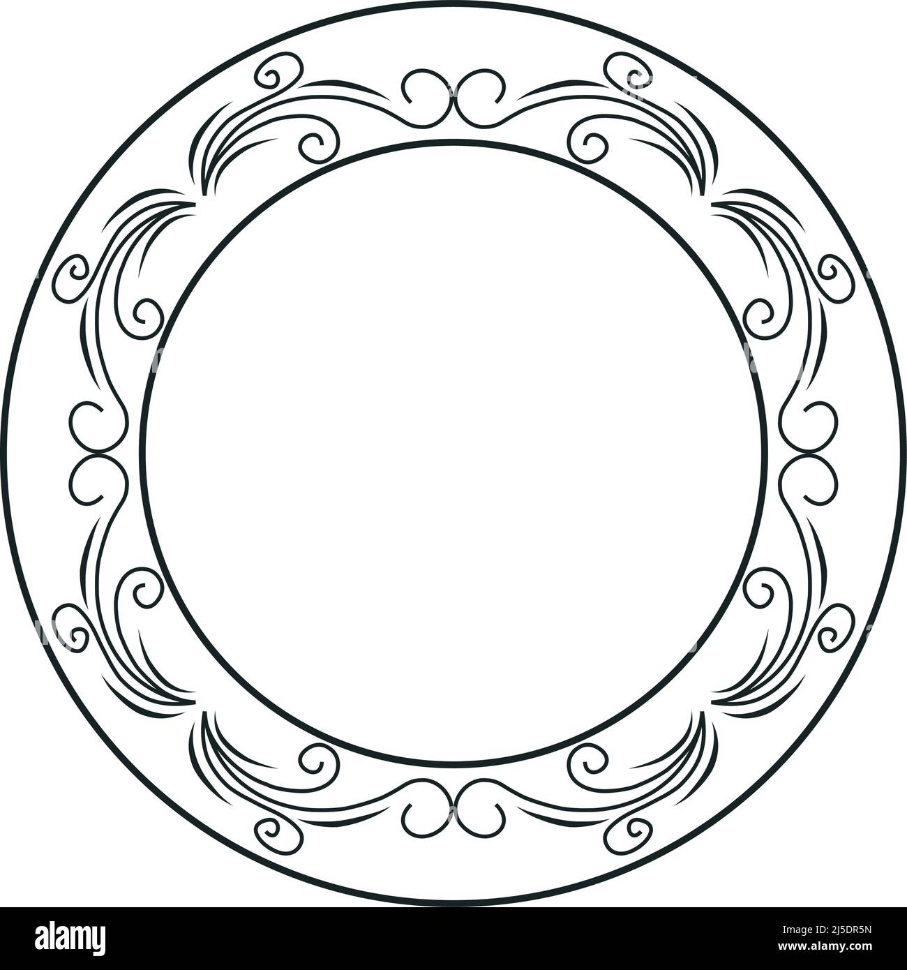 circular monochrome vintage border Stock Vector Image & Art - Alamy