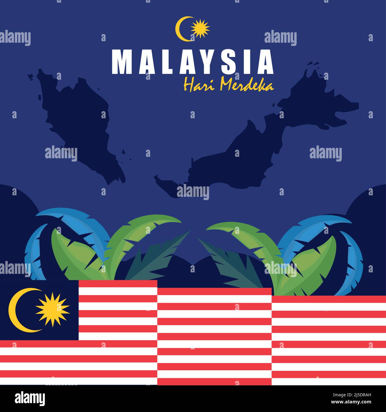 malaysia hari merdeka card Stock Vector Image & Art - Alamy