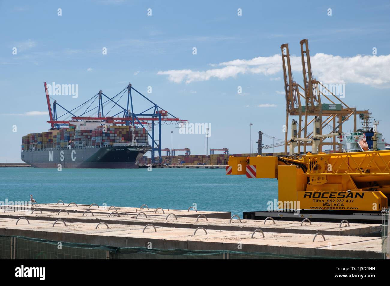MSC container ship at port of Malaga, Andalusia, Spain Stock Photo - Alamy
