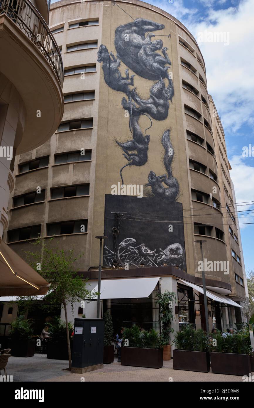 Mural of tumbling rats by ROA a graffiti and street artist from Ghent ...