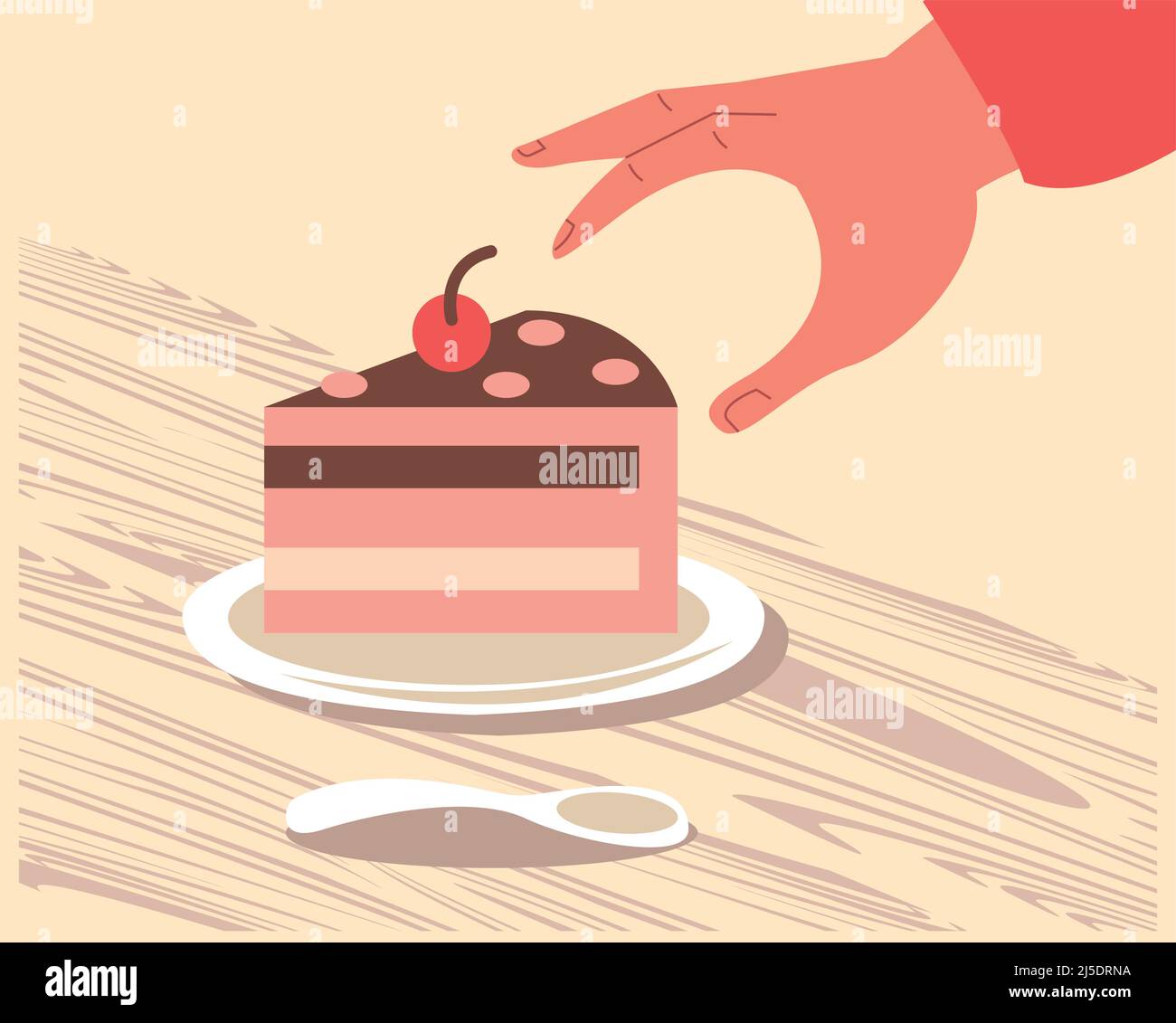 hand with sweet cake Stock Vector Image & Art - Alamy