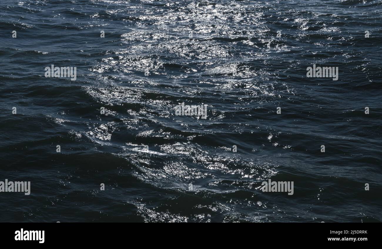 Shiny deep blue sea water, natural background photo texture Stock Photo ...