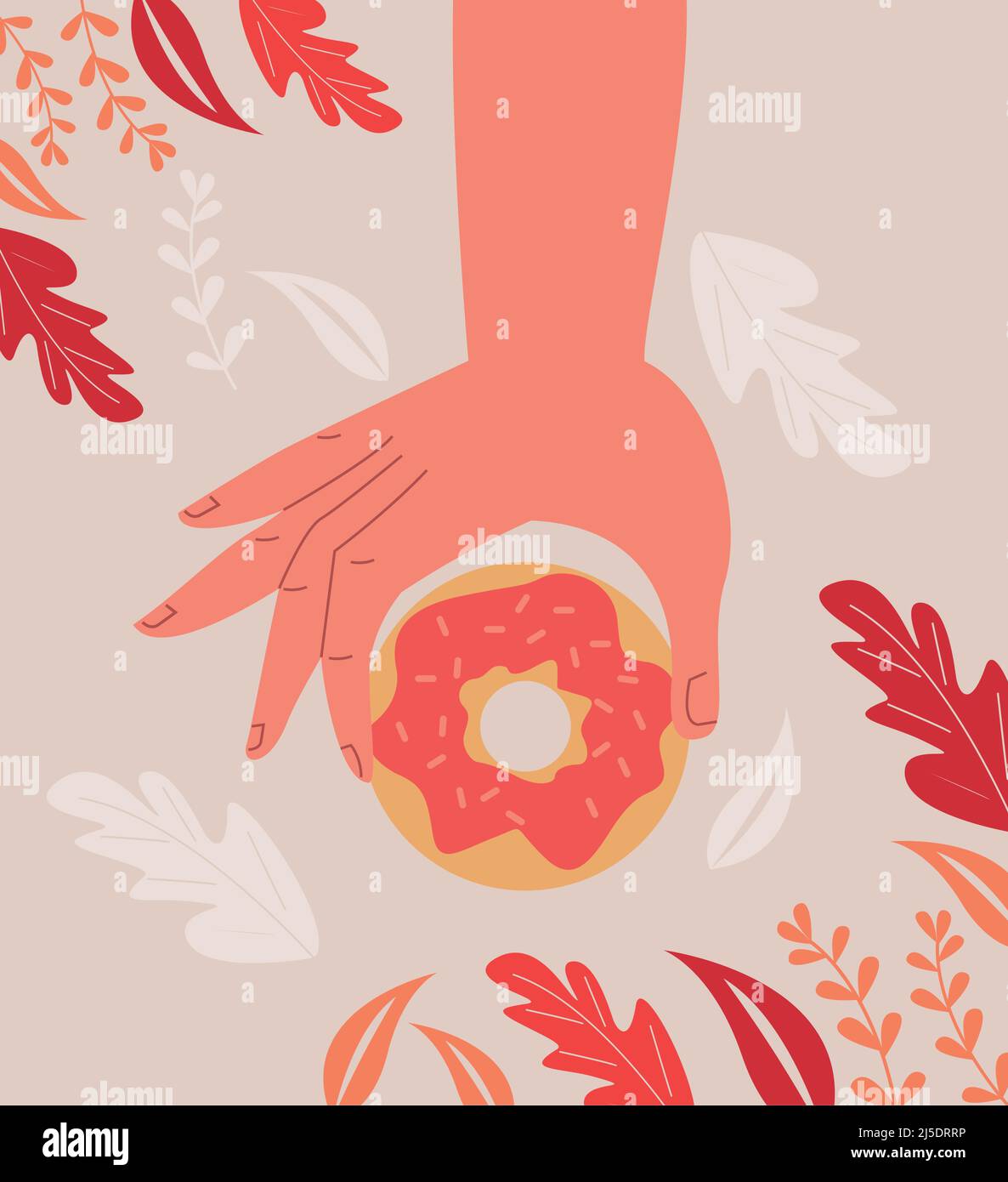 hand with sweet donut Stock Vector Image & Art - Alamy