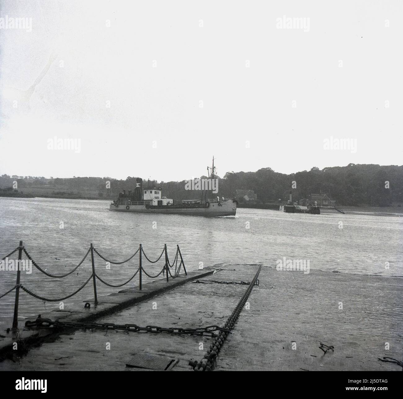 1961, historical, a Clyde steamer travelling on the river Clyde going ...