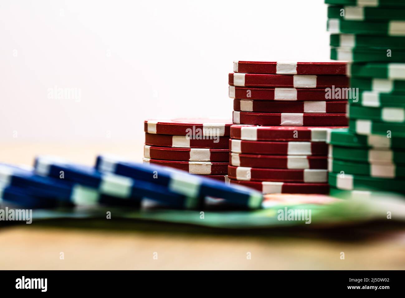 Poker casino chips and money close up. Casino concept, risk, chance ...