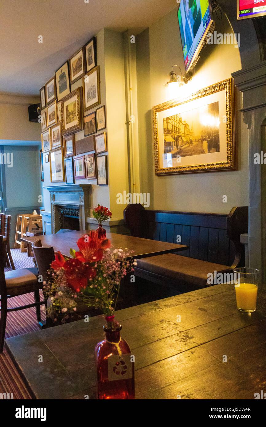 Interior of old restaurant ,pub in a hotel lobby, Salisbury town United ...