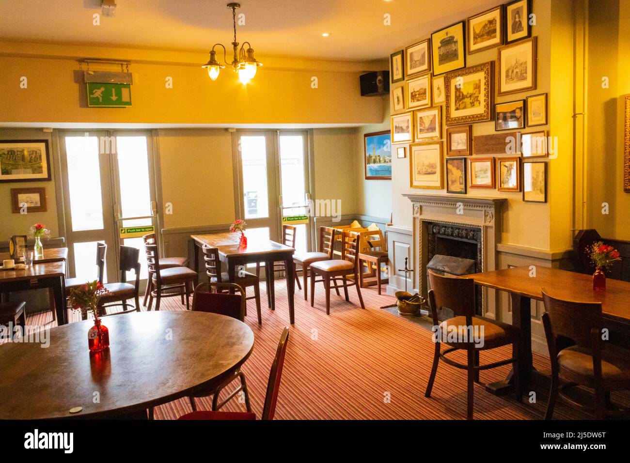 Interior of old restaurant ,pub in a hotel lobby, Salisbury town United ...