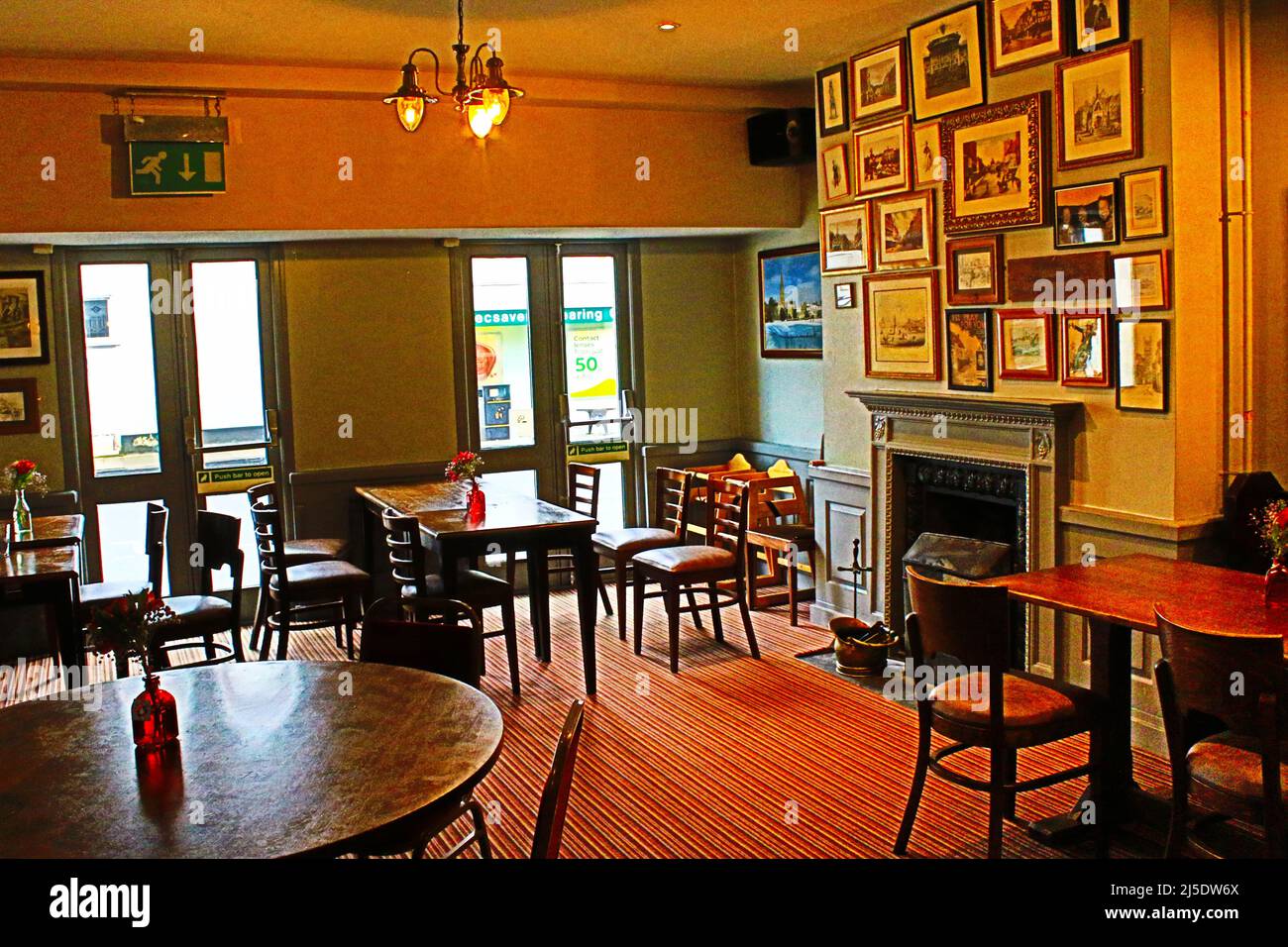 Interior of old restaurant ,pub in a hotel lobby, Salisbury town United ...