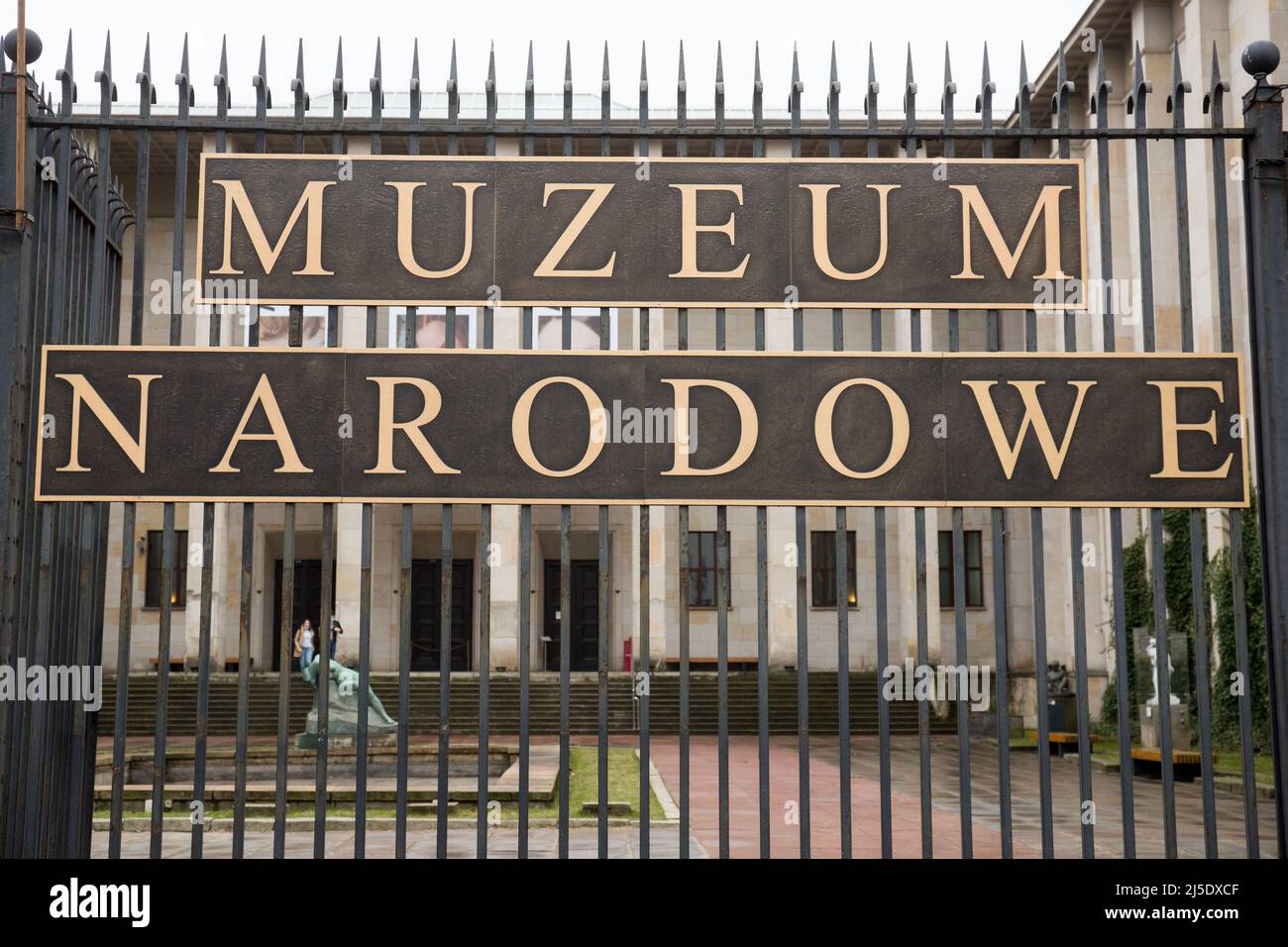 The National Museum sign "Muzeum Narodowe" seen on its entrance gate in ...