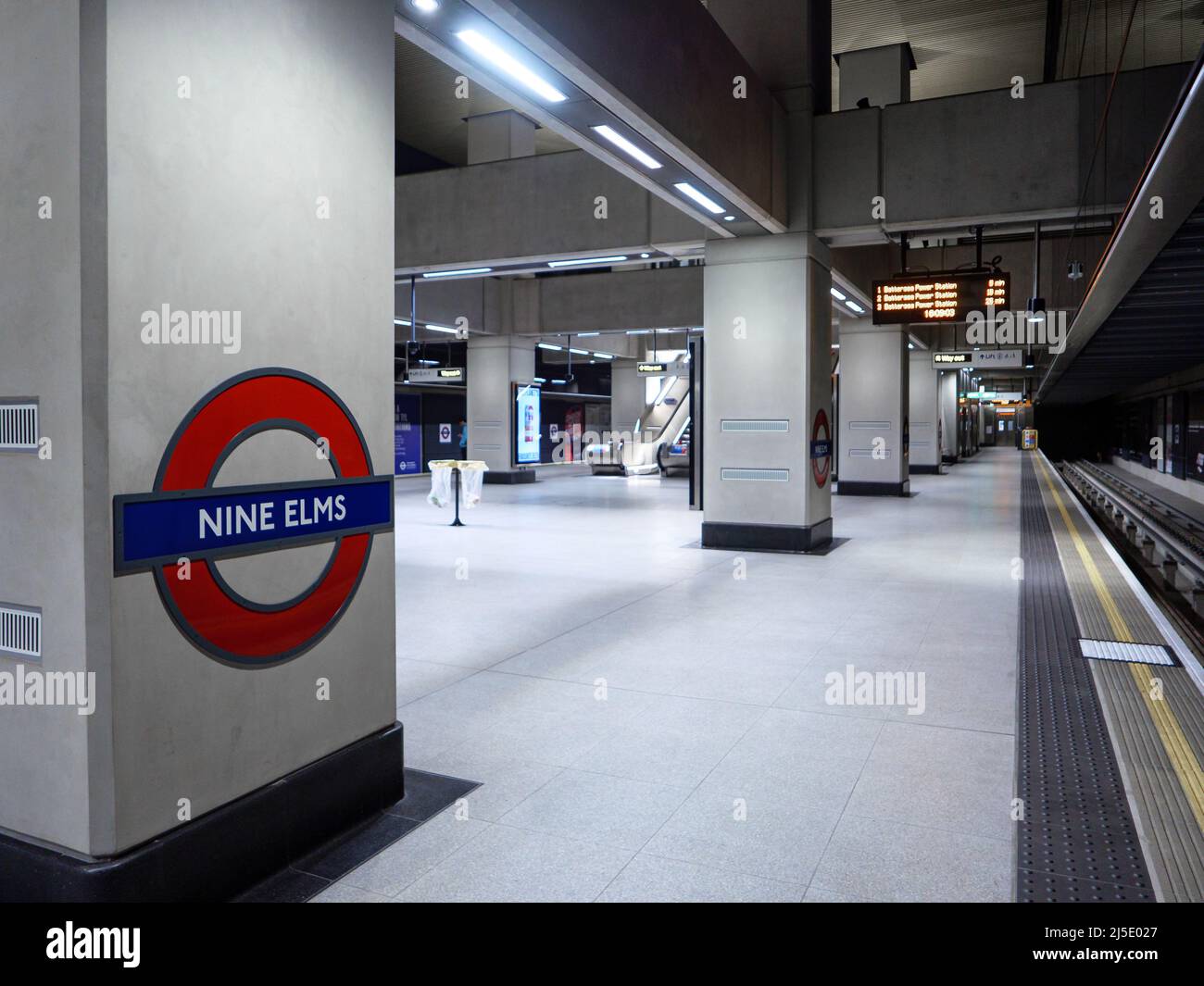 London, UK-12.10.21: an interior of the new Nine Elms Tube Station on ...