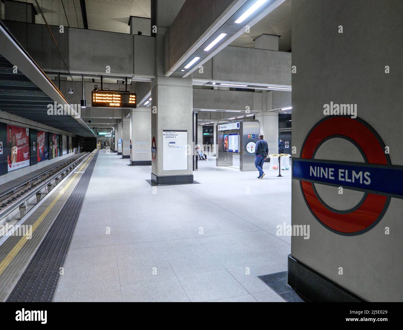 London, UK-12.10.21: an interior of the new Nine Elms Tube Station on ...