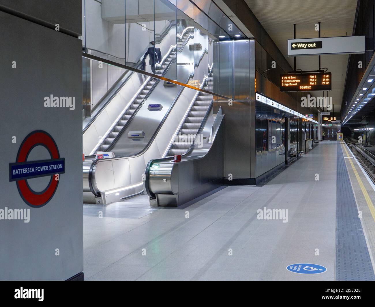 London, UK-12.10.21: an interior of the Battersea Power Station tube ...