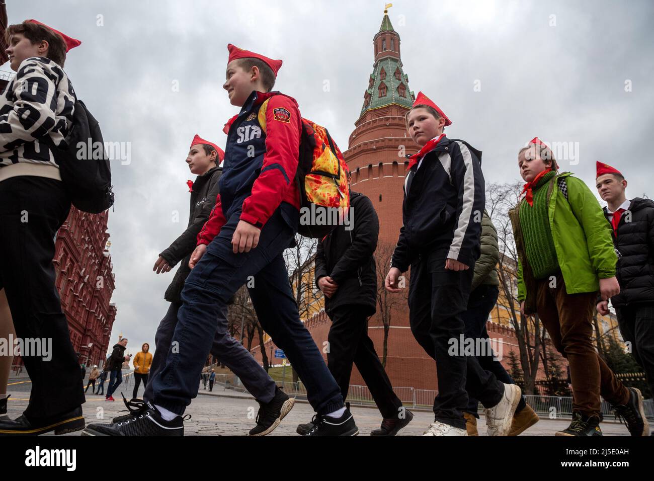 Moscow, Russia. 22th April, 2022. Members and supporters of the ...