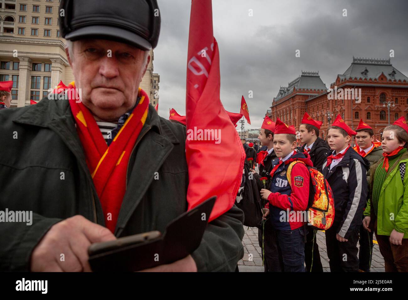 Moscow, Russia. 22th April, 2022. Members and supporters of the ...