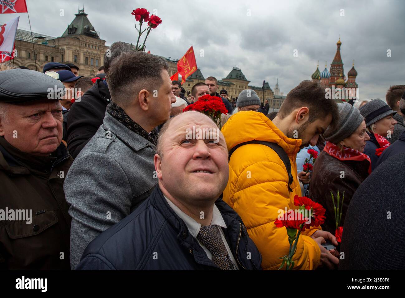 Moscow, Russia. 22th April, 2022. Members and supporters of the ...