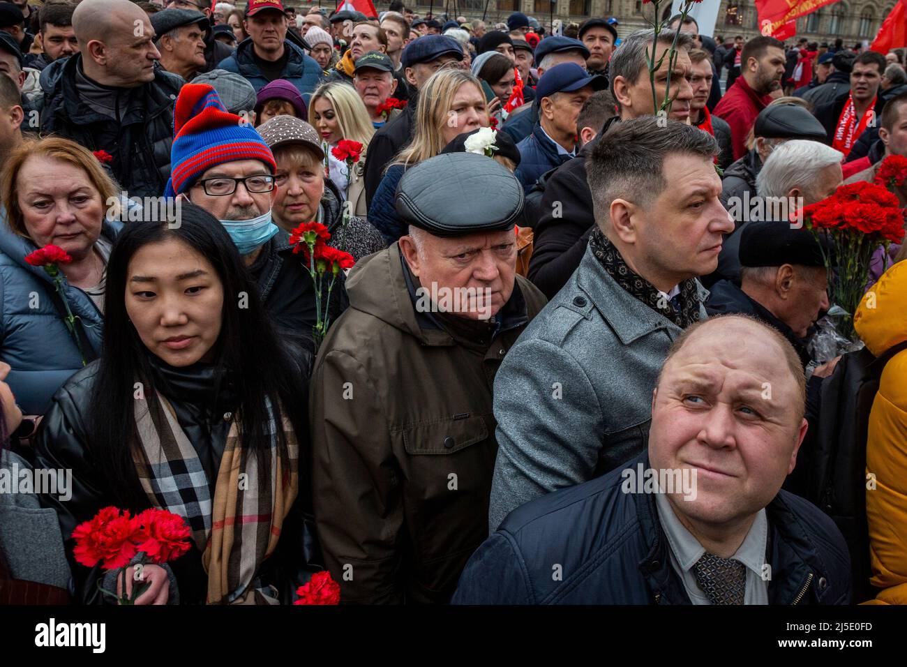 Moscow, Russia. 22th April, 2022. Members and supporters of the ...