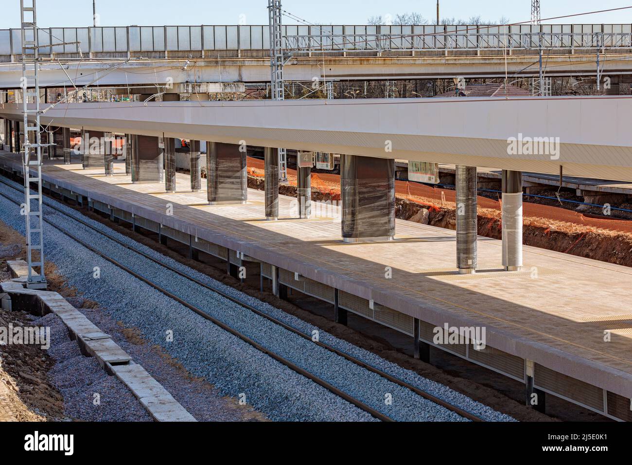 The new railway station is about to open. Railway track Stock Photo - Alamy