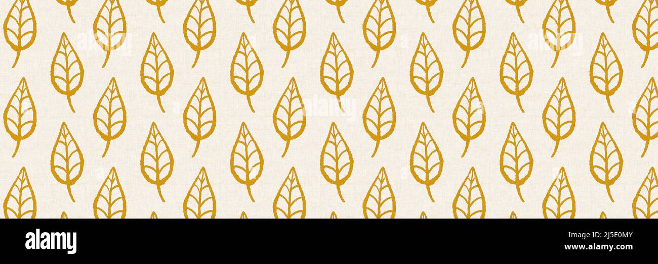 Gender neutral foliage leaf seamless raster border. Simple whimsical 2 ...