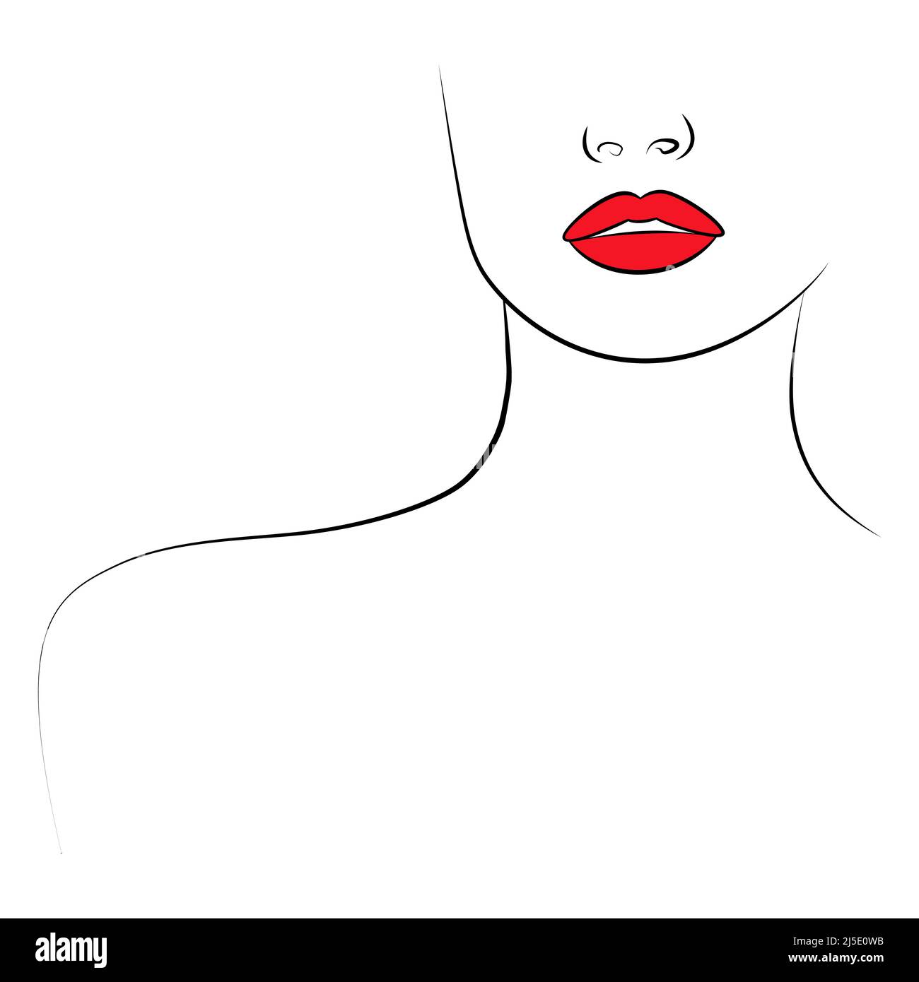 Red Lips Outline