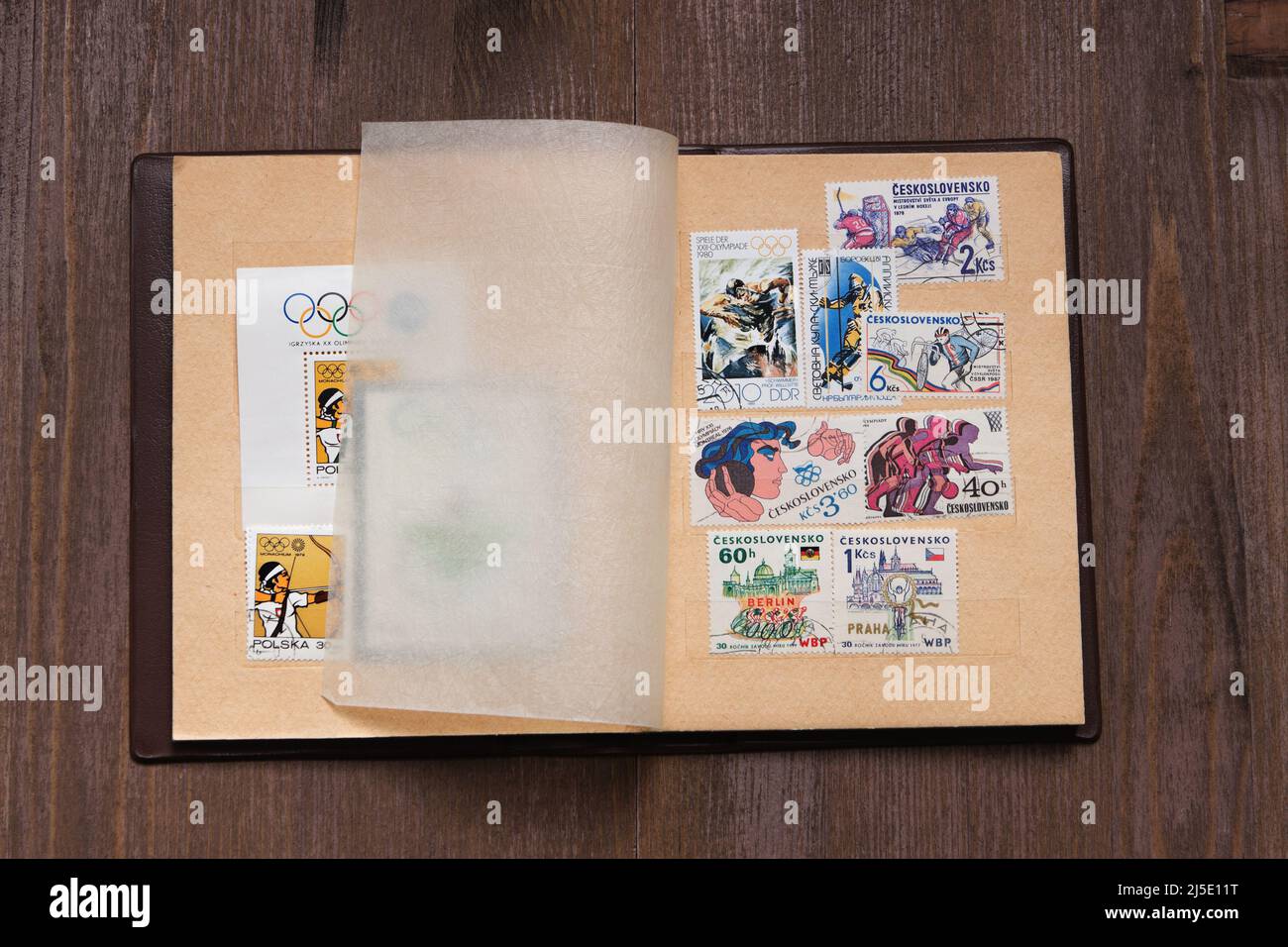 Album of postage stamps with sports theme Stock Photo - Alamy