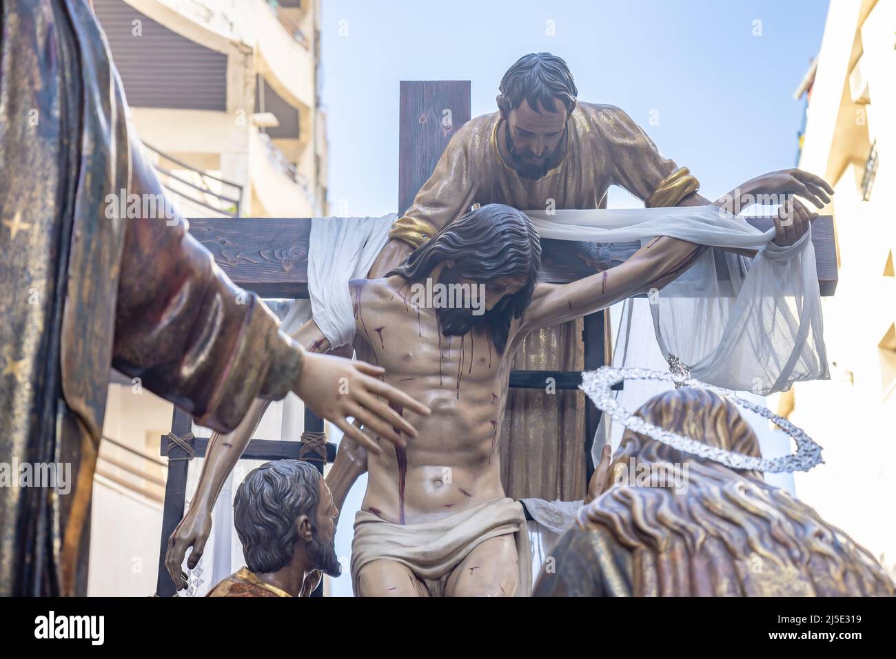 Detail of the face of Jesus Christ in the Throne or platform of ...