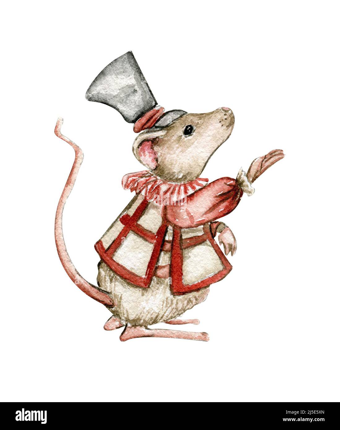 Watercolor circus cute animals clown mice mask horse Stock Photo - Alamy