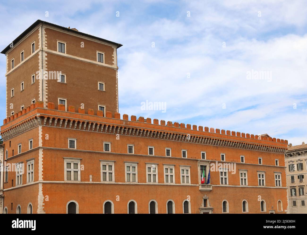 Rome, RM, Italy - August 18, 2020: facade of Palazzo Venezia in Venice ...