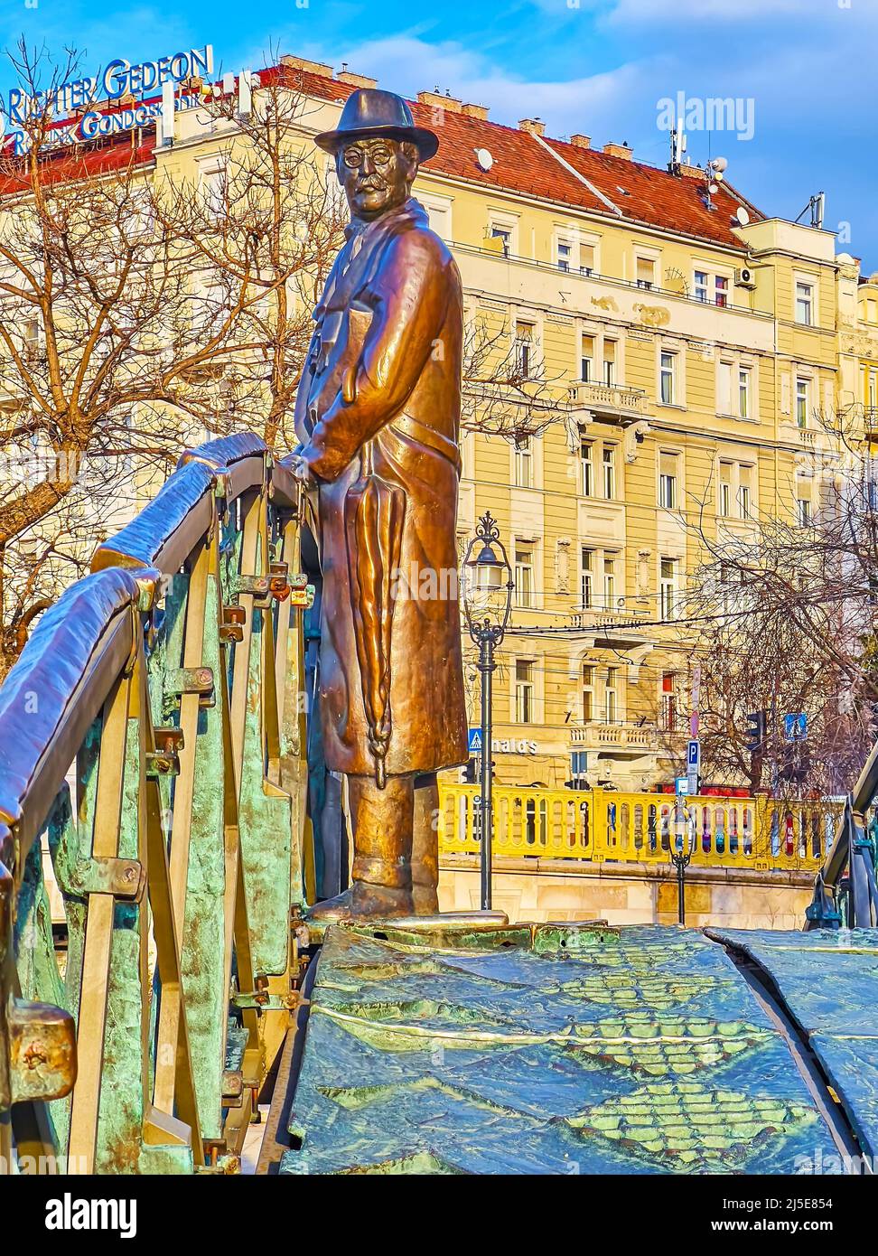 The picturesque monument to Imre Nagy, standing on the small bronze ...