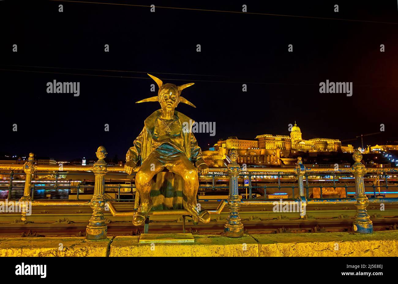 Little Princess Statue, located in Belgrade Quay of Pest district ...