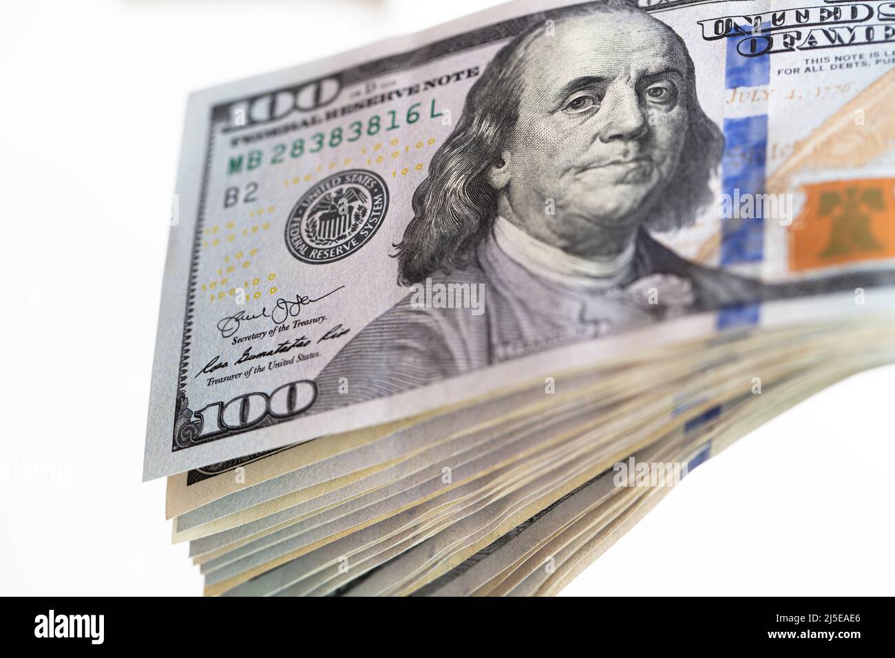 Bundle of US 100 dollar banknotes for design purpose Stock Photo - Alamy