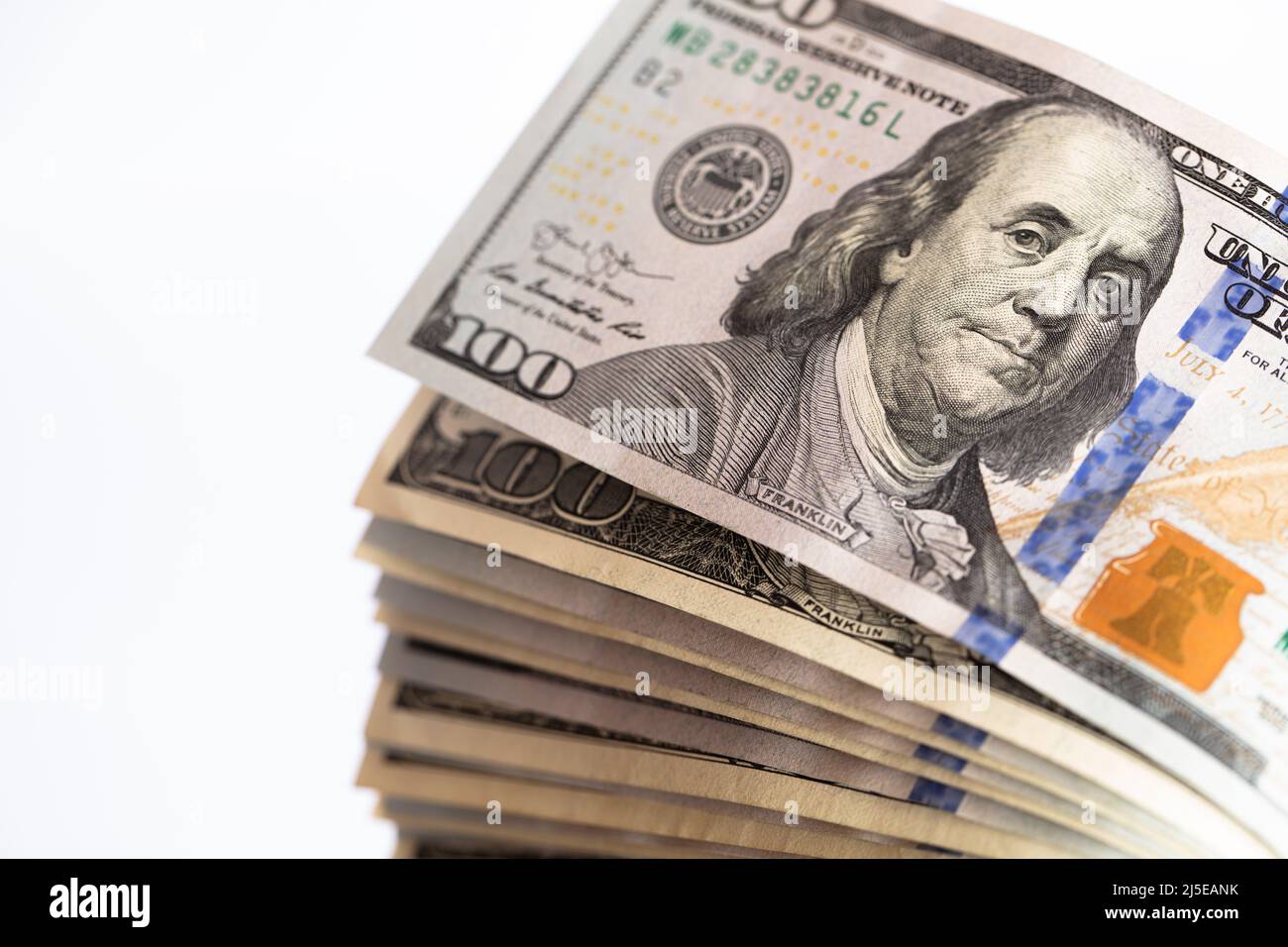 Bundle of US 100 dollar banknotes for design purpose Stock Photo - Alamy