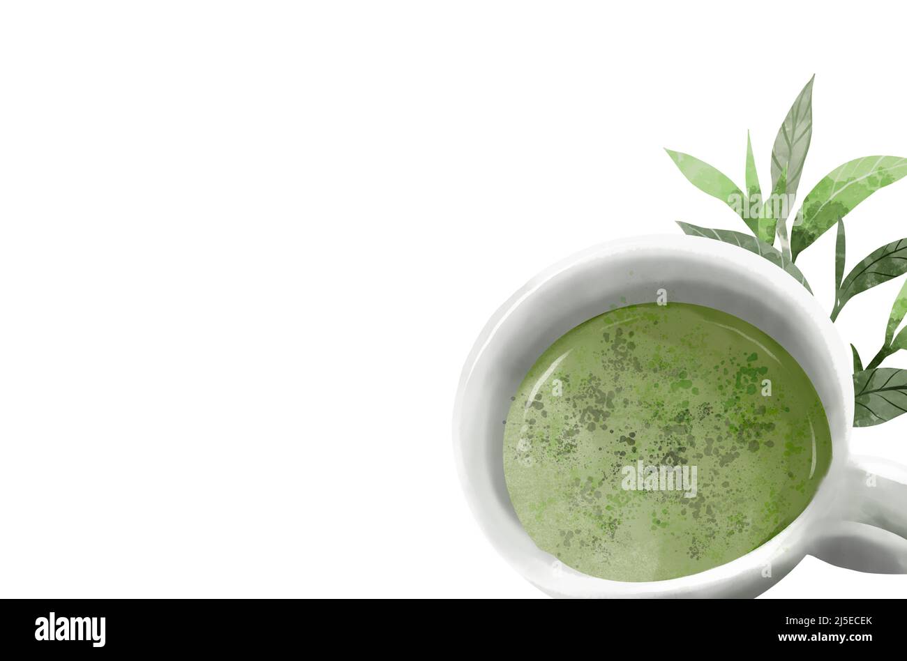 Matcha green tea banner, drink ads poster for cafe, healthy fresh ...