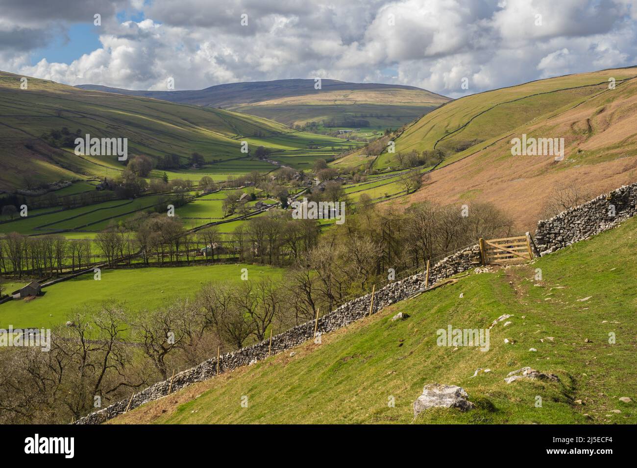 Looking back toweards the village of Litton with Plover Hill in the ...