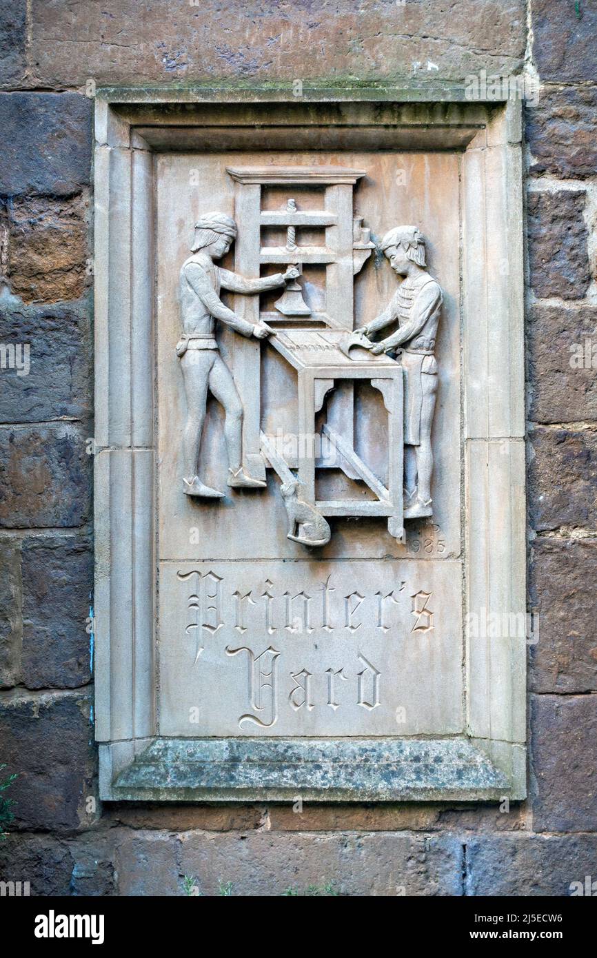 Engraved / carved masonry stonework sign / plaque depicting old ...