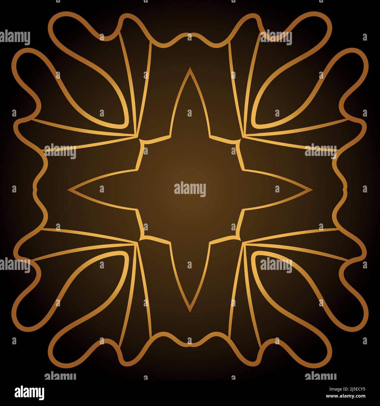 Decorative gold round border with abstract modern element. Trendy ...