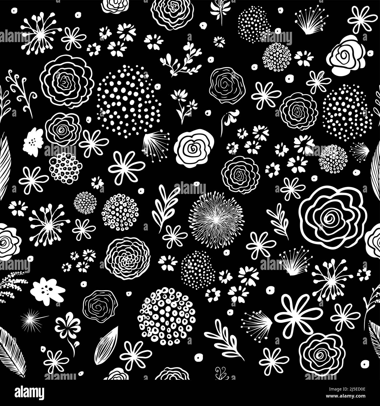 Seamless pattern graphic simple round flowers. Vector illustration ...