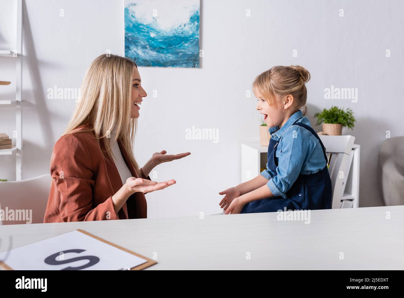 Side view positive woman talking hi-res stock photography and images ...