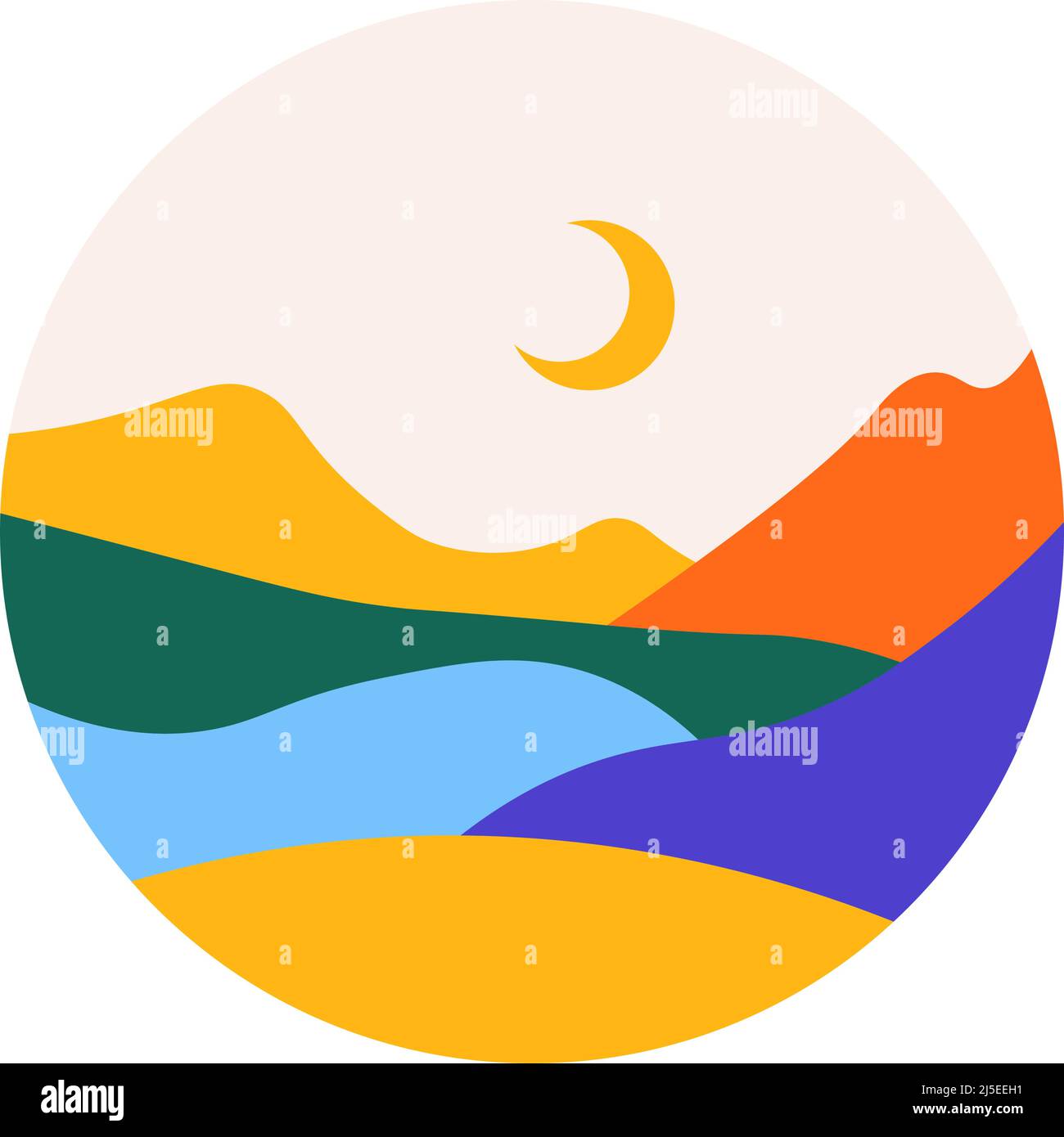 Pond moonlight Stock Vector Images - Alamy