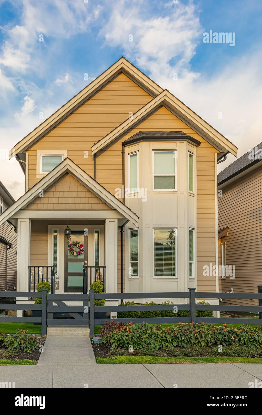 Luxury house in Vancouver, Canada. Big luxury house with a patio Stock ...