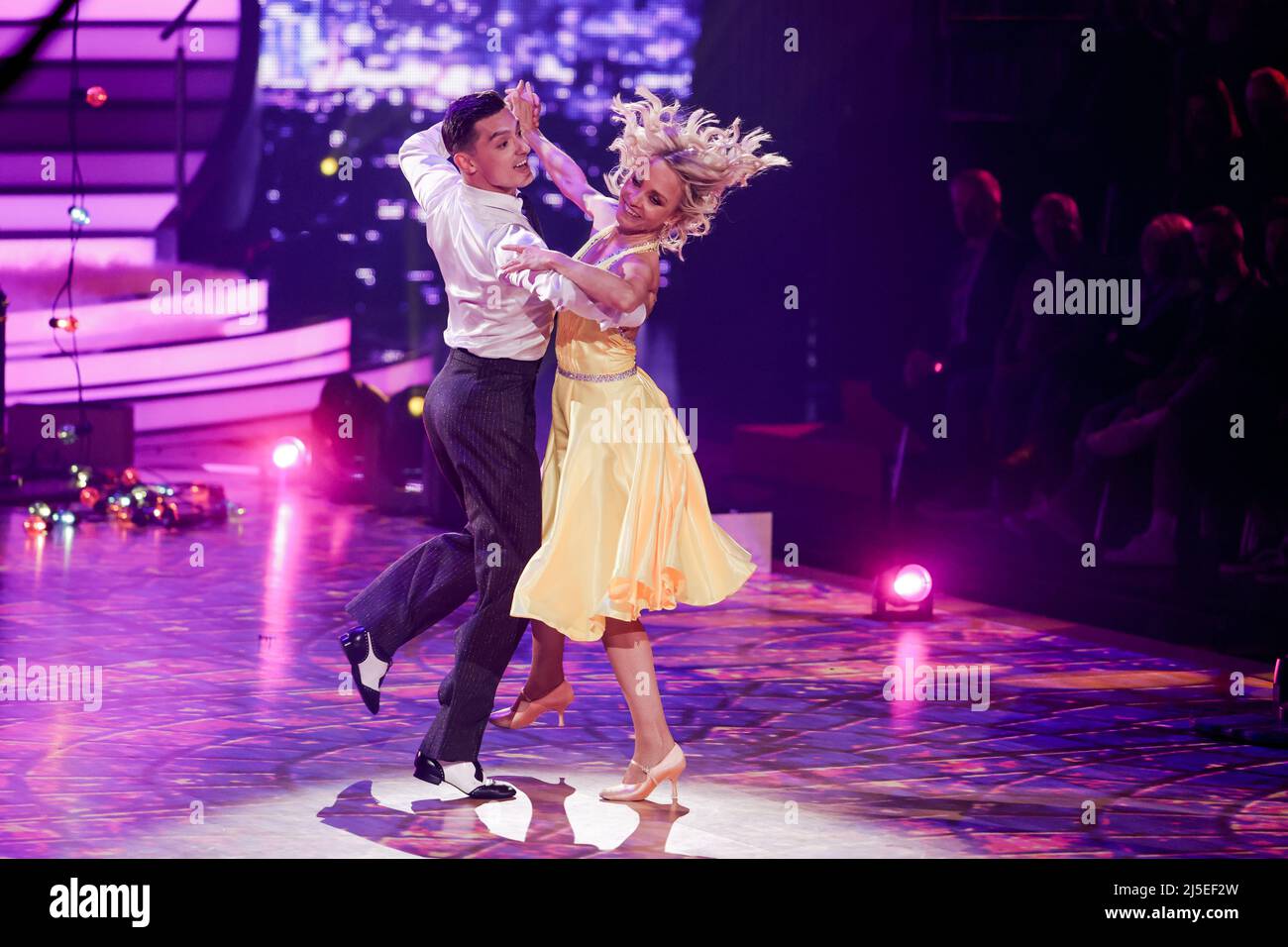Cologne, Germany. 22nd Apr, 2022. Janin Ullmann, actress, and Zsolt ...