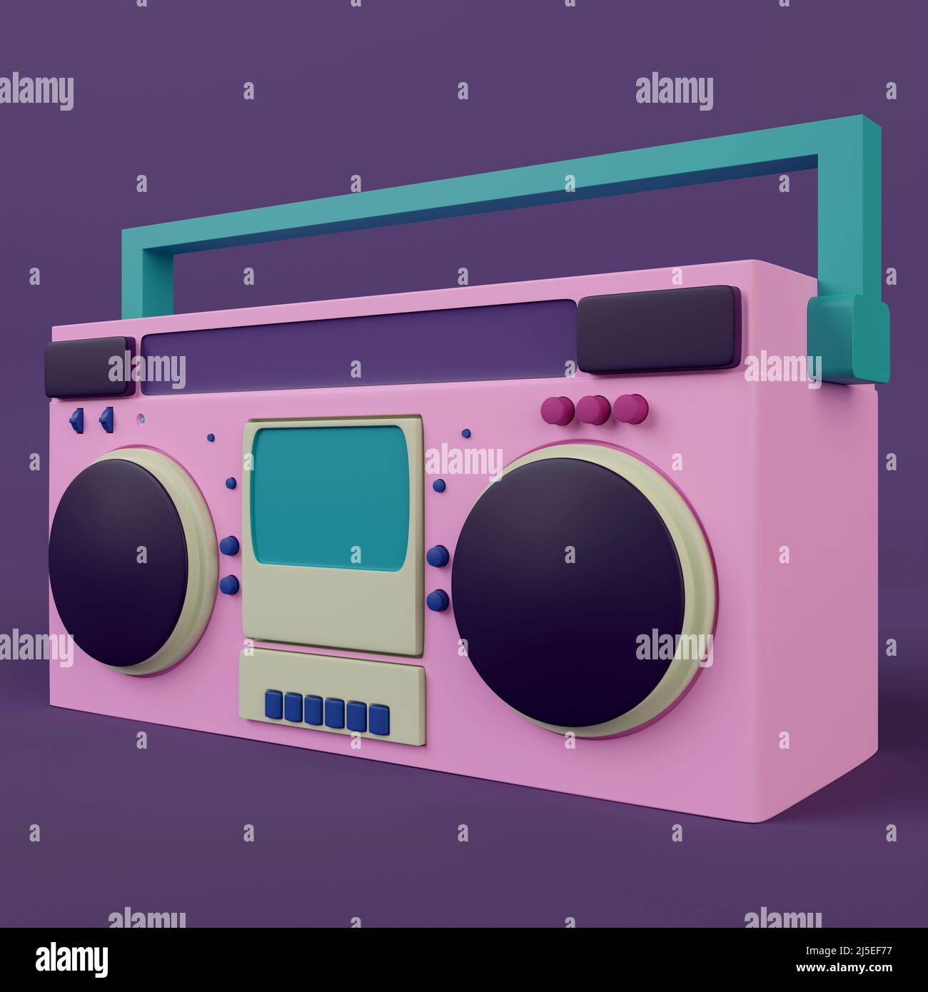 Colourful Boombox - 3D render. Minimalistic illustration, trendy design ...