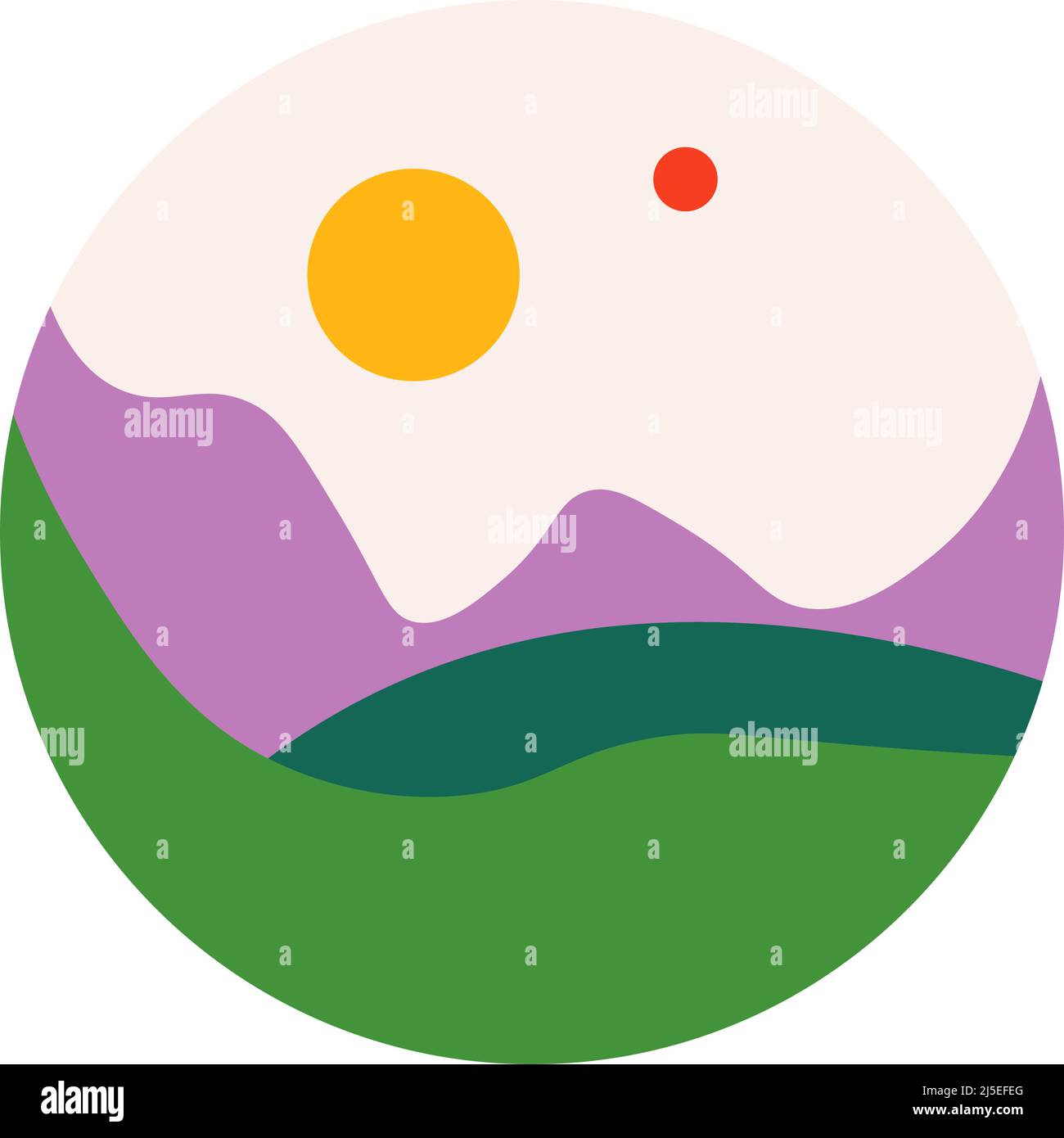 Landscape scenic wilderness view, meadow valley Stock Vector Image ...